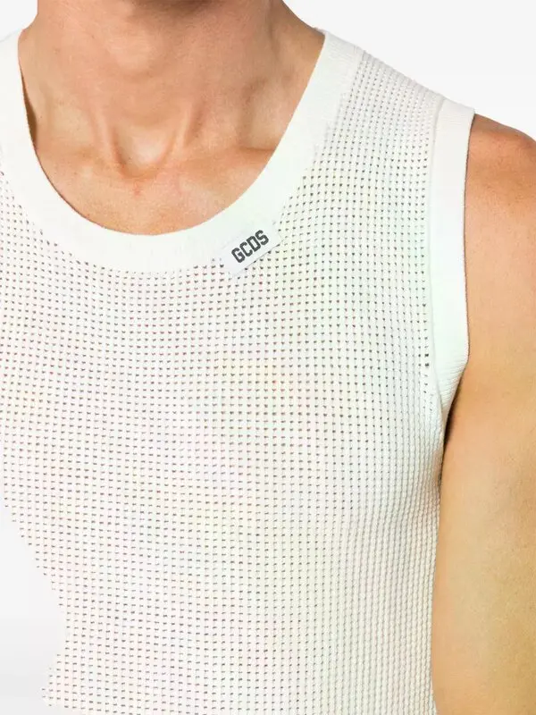 Gcds Waffle-knit Sleeveless Jumper