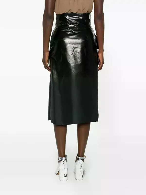 MAISON MARGIELA Coated Midi Skirt With Ruched Detailing