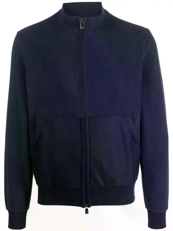Corneliani Mock-neck Zip-up Sweatshirt - Blue