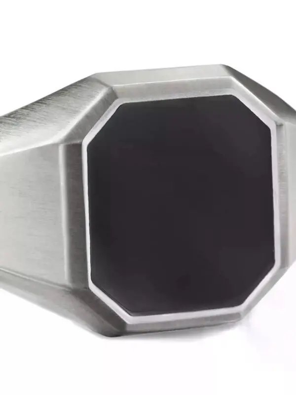David Yurman Sterling Onyx Signet Ring - Silver