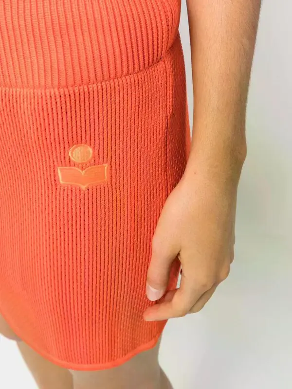 MARANT ETOILE Ribbed Miniskirt With Embroidered Logo