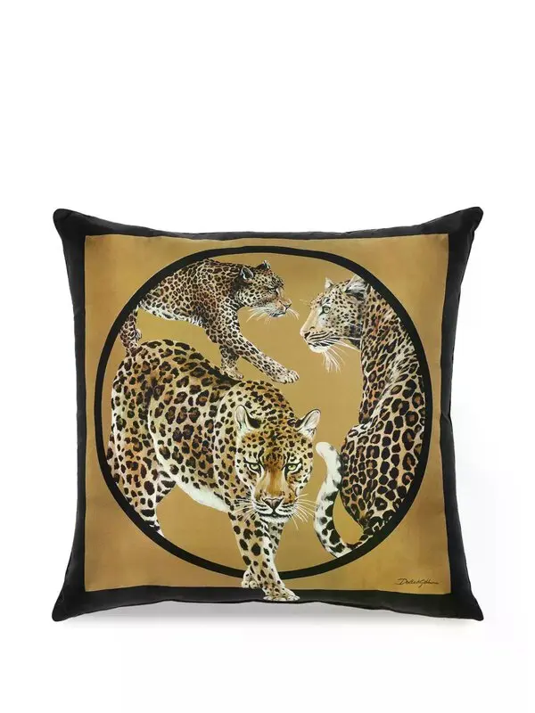 Dolce & Gabbana Large Leopard-print Cushion - Neutrals