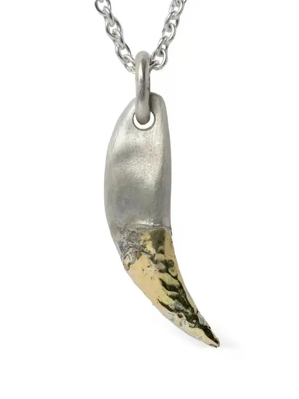 PARTS OF FOUR 18k Yellow Gold And Sterling Leopard Tooth Necklace - Silver