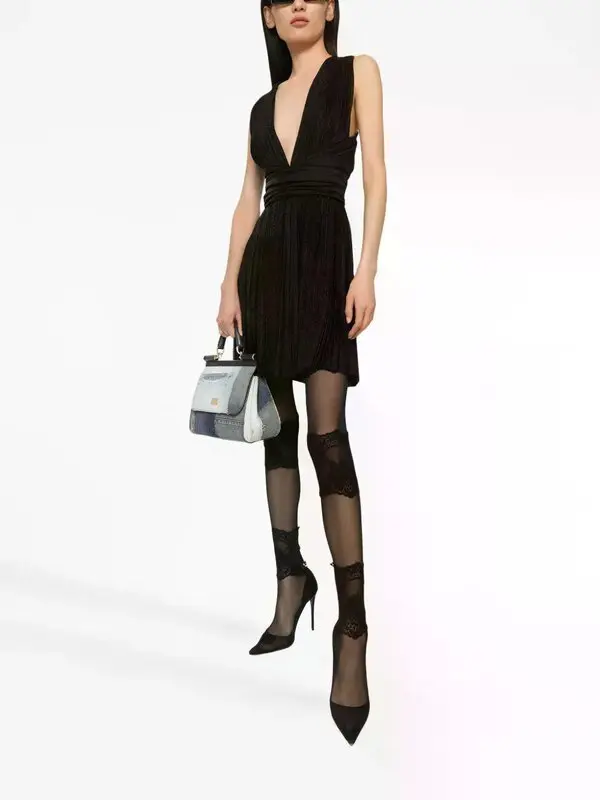 Dolce & Gabbana Plissé Halterneck Mini Dress