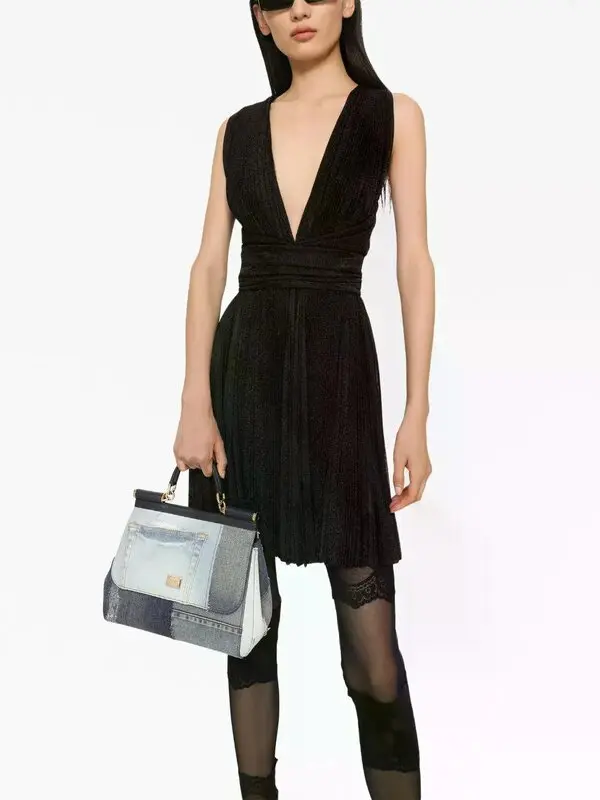 Dolce & Gabbana Plissé Halterneck Mini Dress