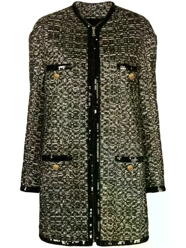 Giambattista Valli Metallic-thread Tweed Midi Coat