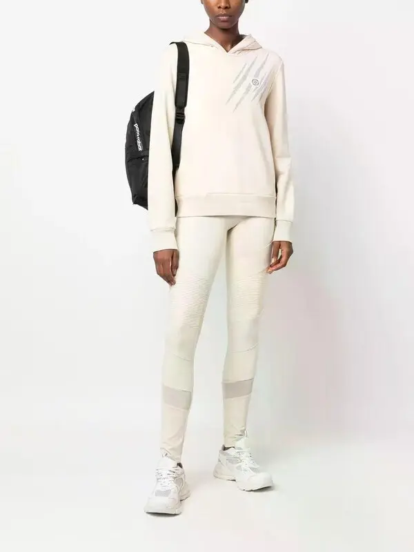 PLEIN SPORT Cotton Hoodie With Graphic Detail - Neutrals