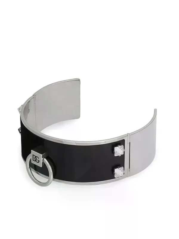 Dolce & Gabbana Embellished Leather Cuff Bracelet