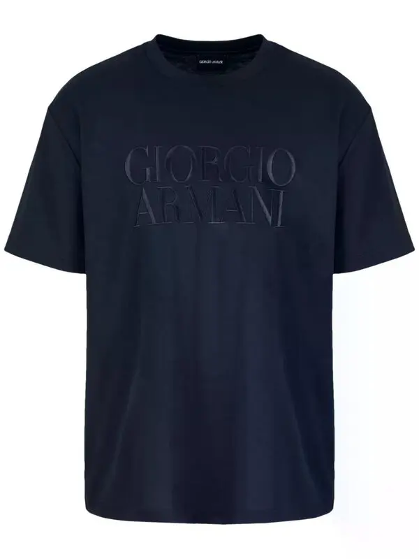 Giorgio Armani Logo-embroidered Cotton T-shirt