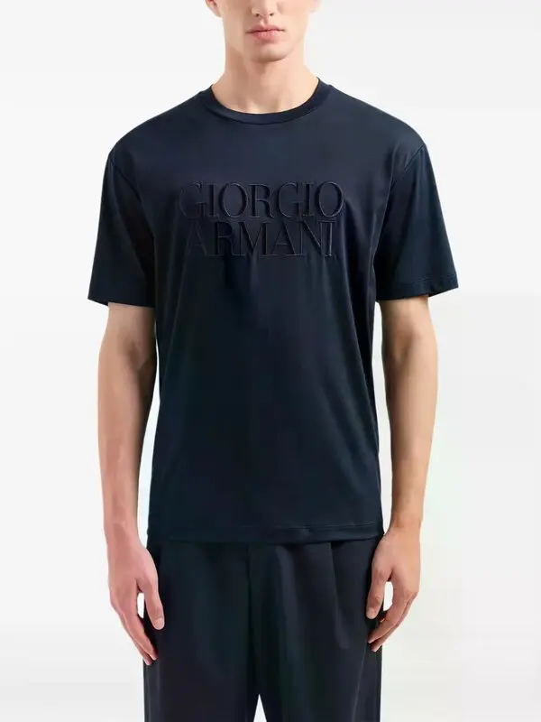 Giorgio Armani Logo-embroidered Cotton T-shirt