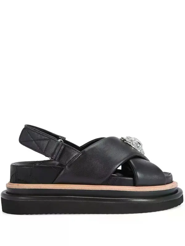 Kurt Geiger Orson Cross Strap Sandals - Black