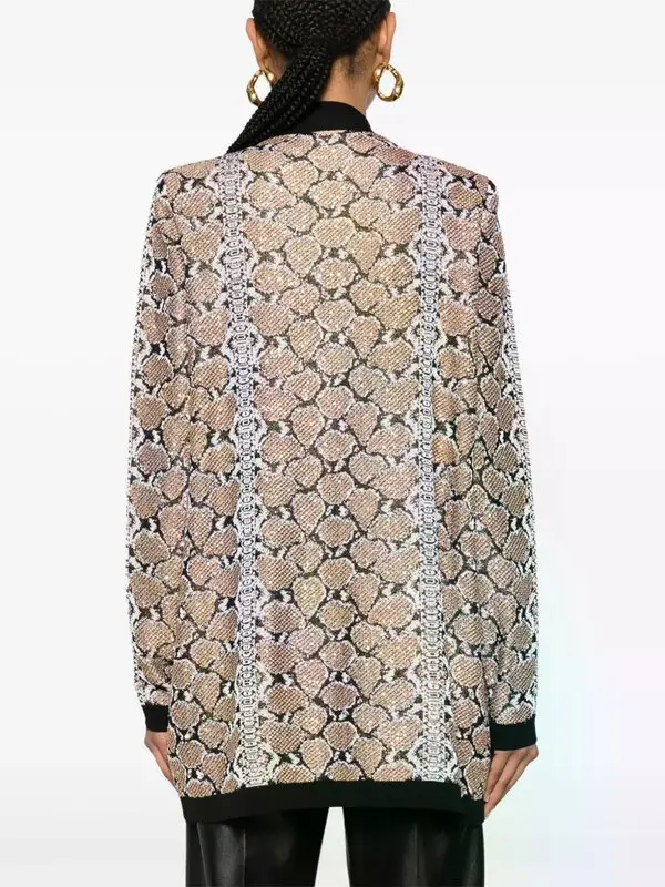 Balmain Python-pattern Sequin Embellished Cardigan