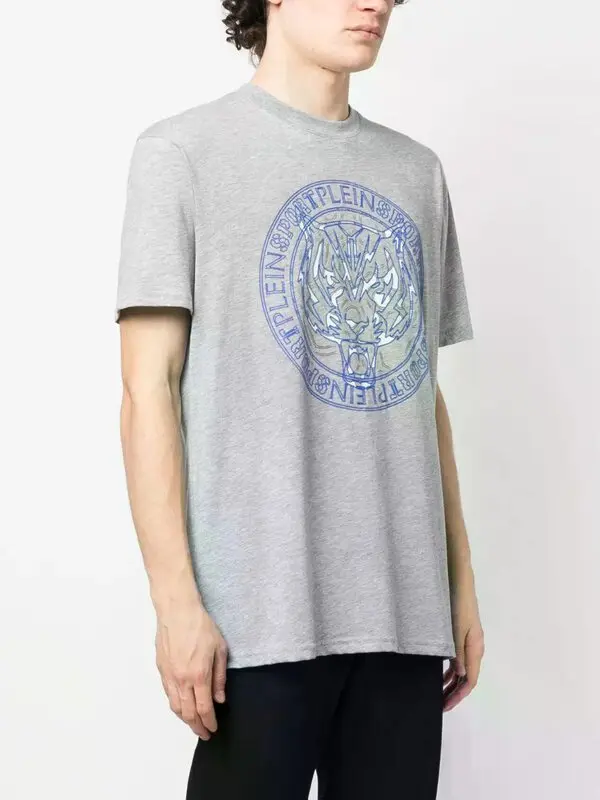 PLEIN SPORT Tiger-print T-shirt - Grey