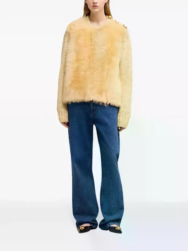 AMI Paris Shearling Crew Neck Sweater