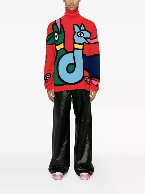 WALTER VAN BEIRENDONCK Embroidered Logo Trousers
