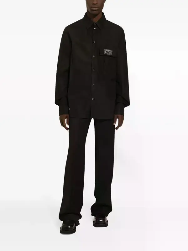 Dolce & Gabbana Logo-patch Cotton Shirt