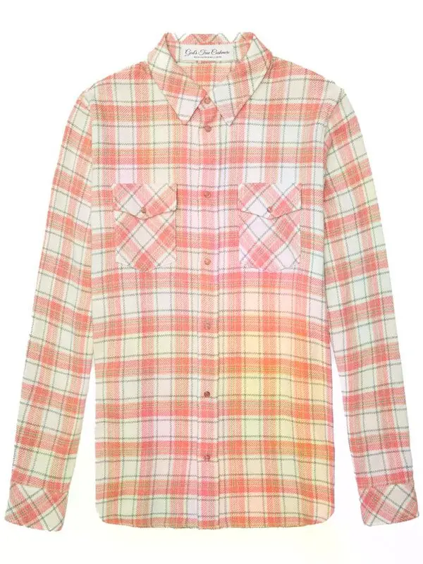 GOD'S TRUE CASHMERE Check-print Cashmere Overshirt - Orange
