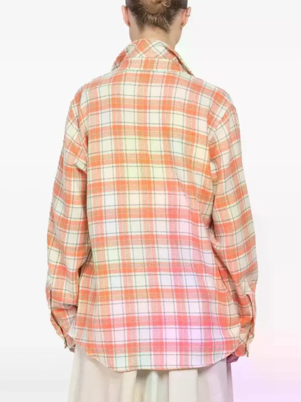 GOD'S TRUE CASHMERE Check-print Cashmere Overshirt - Orange