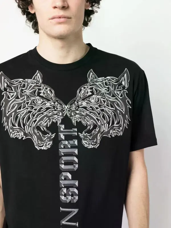 PLEIN SPORT Tiger-print T-shirt