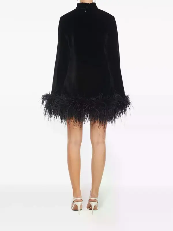 TALLER MARMO Gina Feather-trim Mini Dress