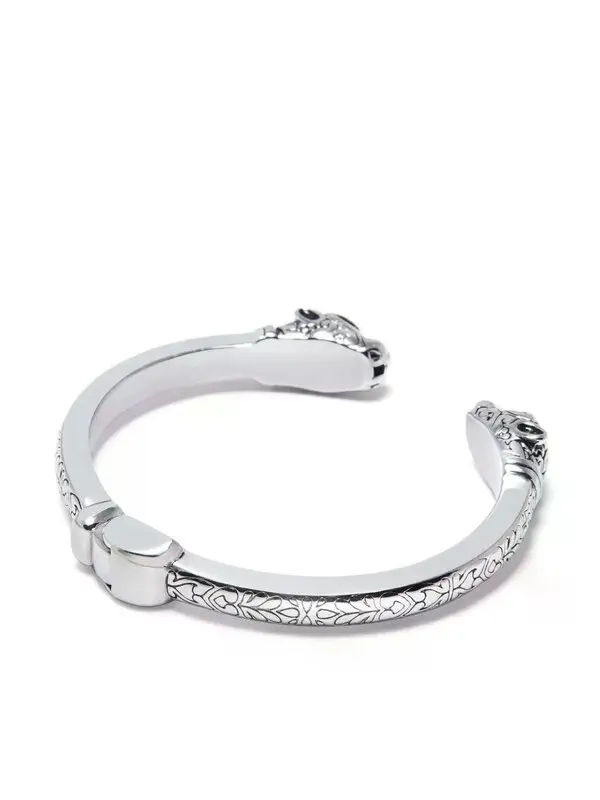 NIALAYA JEWELRY Panther Engraved Bangle Bracelet
