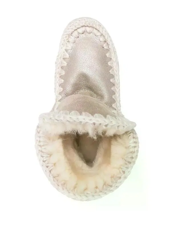Mou Logo Patch Chunky Boots - Silver