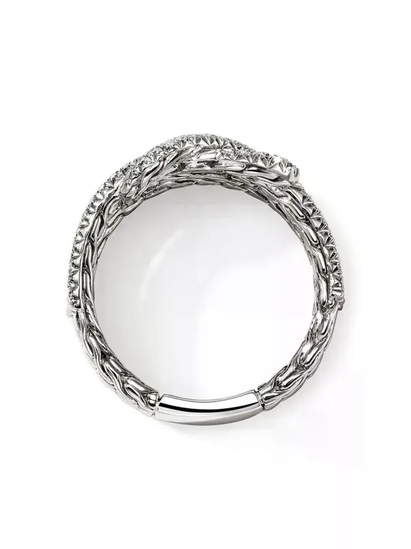 John Hardy Sterling Love Knot Diamond Ring