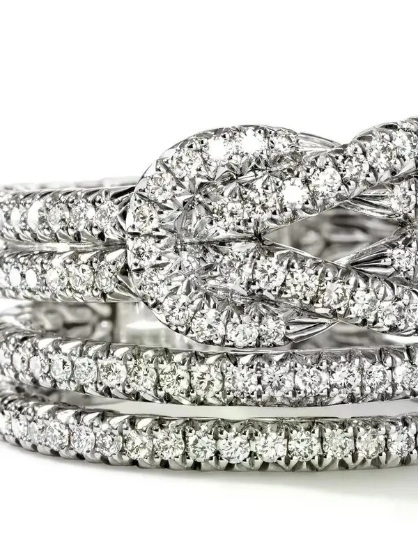 John Hardy Sterling Love Knot Diamond Ring