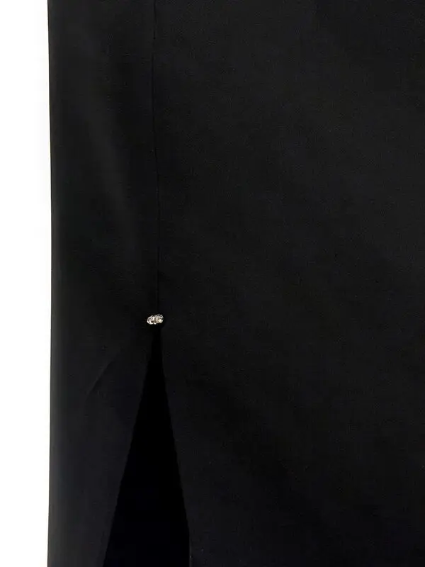 Sportmax Asymmetric Neck Sleeveless Maxi Dress With Side Slit And Open Back