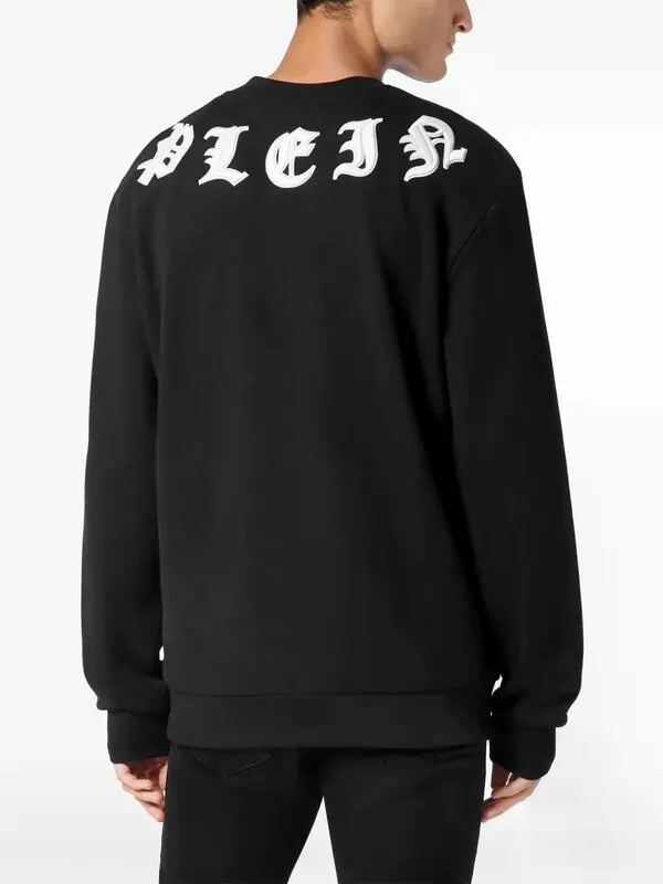 Philipp Plein Gothic-embroidered Cotton Sweatshirt
