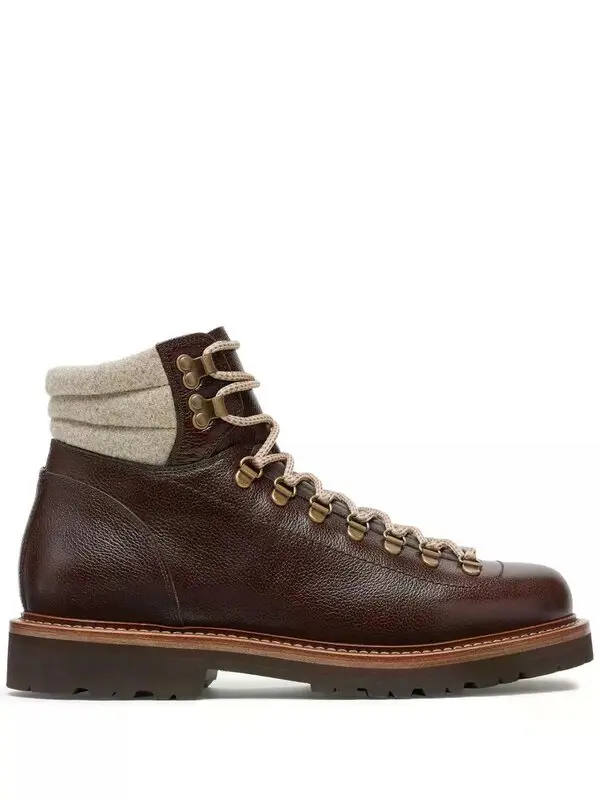 Brunello Cucinelli Lace-up Leather Boots - Brown