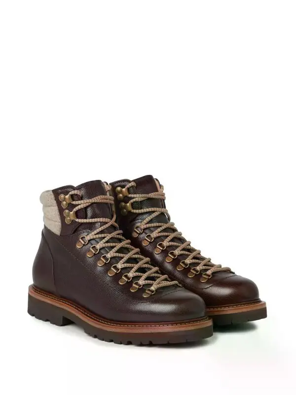Brunello Cucinelli Lace-up Leather Boots