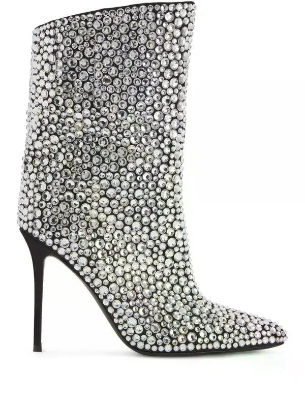 GIUSEPPE ZANOTTI Merissa Sparkle 105mm Boots - Silver