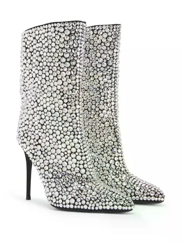 GIUSEPPE ZANOTTI Merissa Sparkle 105mm Boots - Silver