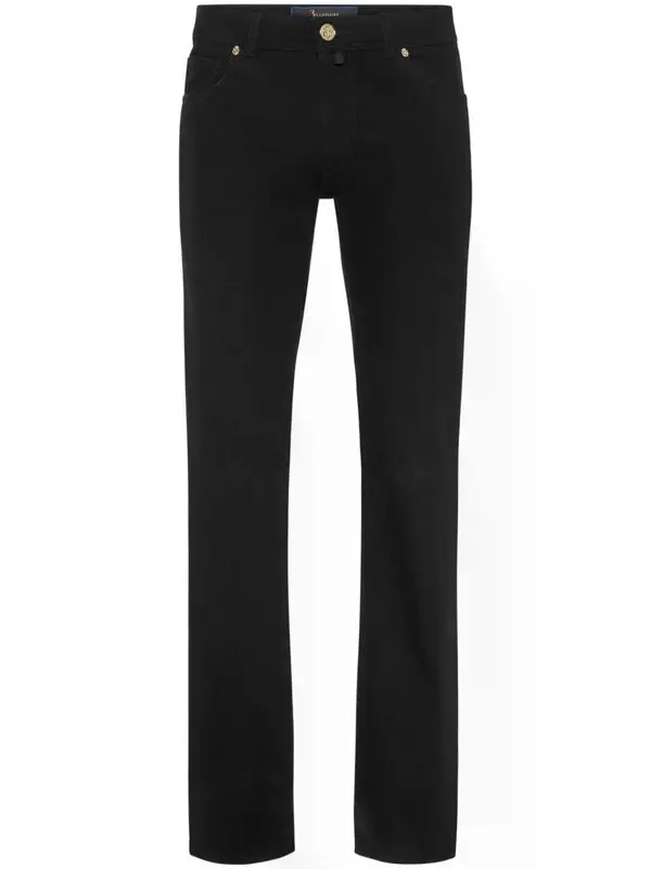BILLIONAIRE Logo-patch Five-pocket Straight-leg Jeans