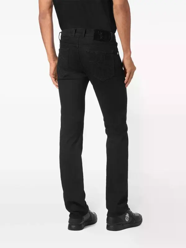 BILLIONAIRE Logo-patch Five-pocket Straight-leg Jeans