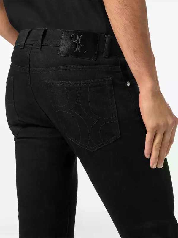 BILLIONAIRE Logo-patch Five-pocket Straight-leg Jeans