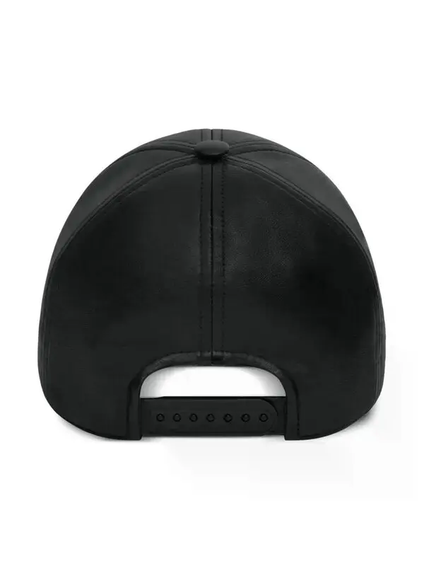 COURREGES Ac Leather Cap - Black