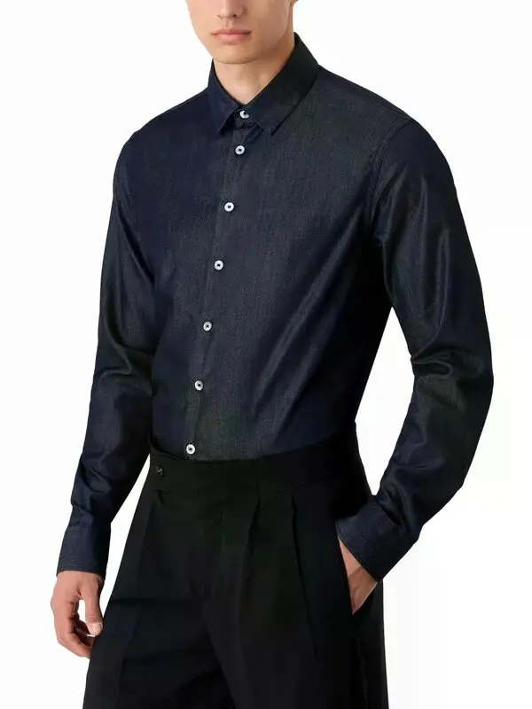 Giorgio Armani Slub-effect Cotton Shirt