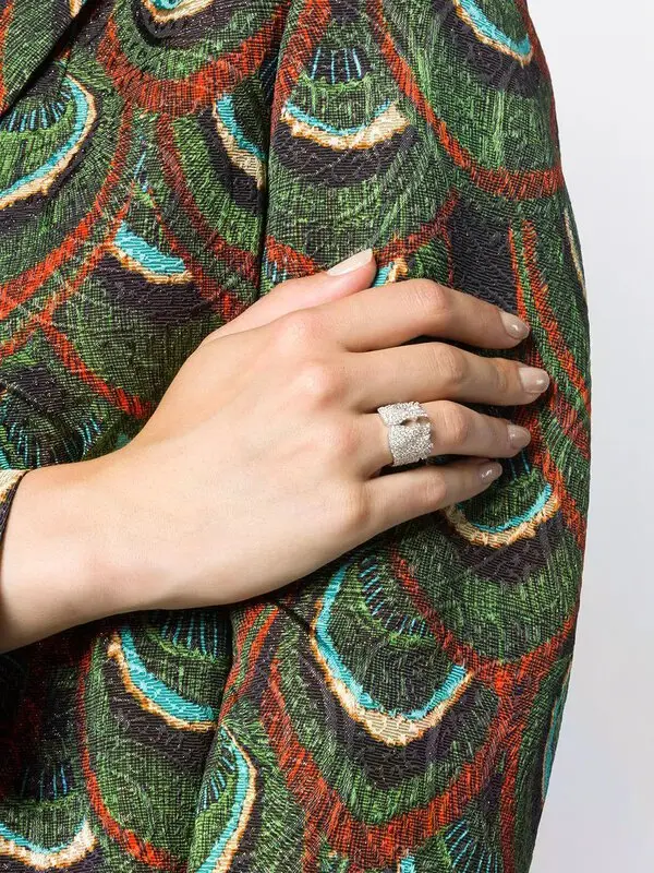 MONAN 18kt White Gold And Diamond Wing Cocktail Ring - Metallic