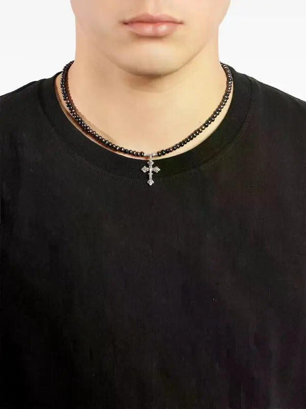 Emanuele Bicocchi Avelli Cross Pearl Necklace