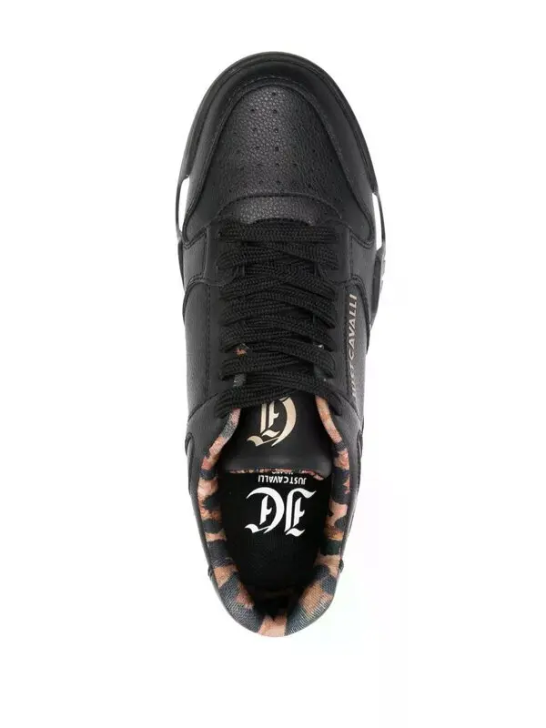 Just Cavalli Embossed-logo Leather Sneakers