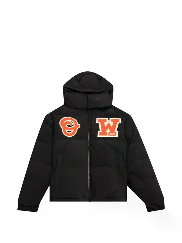 Off-White Logo-patch Puffer Coat - Black
