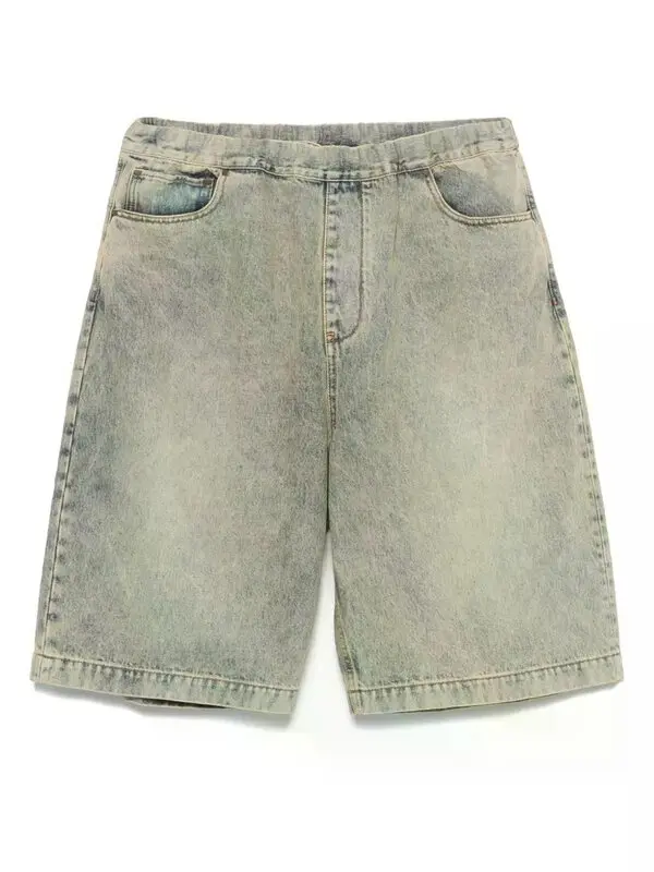 ENTIRE STUDIOS Light Beige Wash Denim Shorts