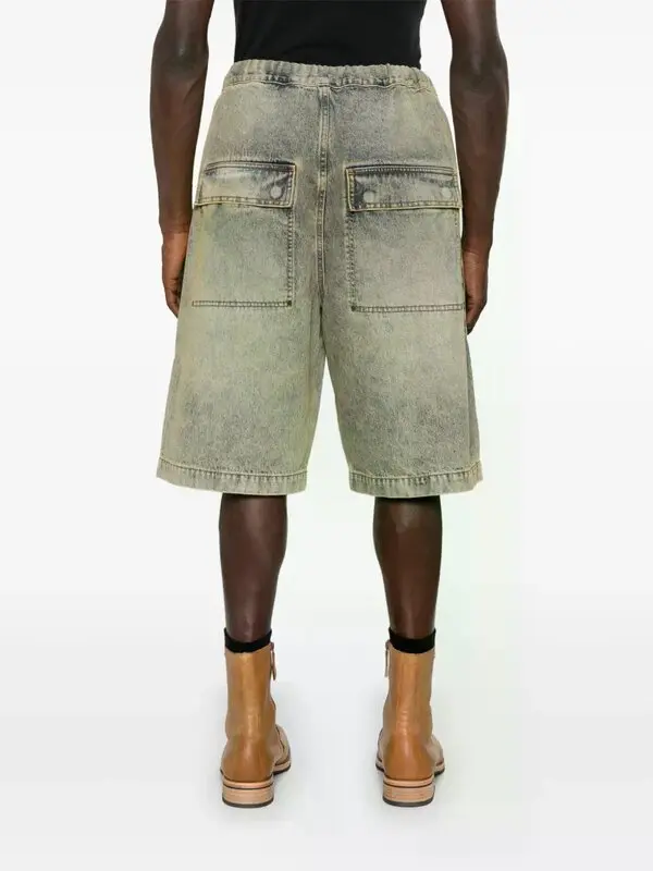ENTIRE STUDIOS Light Beige Wash Denim Shorts