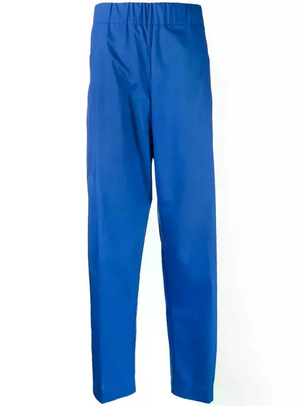 LANEUS Straight-leg Cotton Trousers - Blue