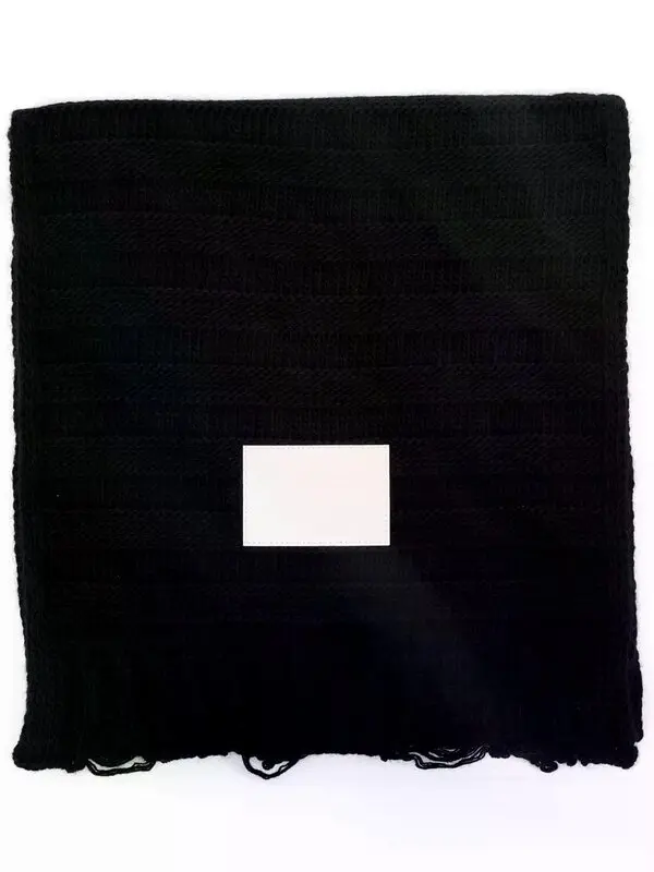 MAISON MARGIELA Knitted Wool Blend Scarf - Black