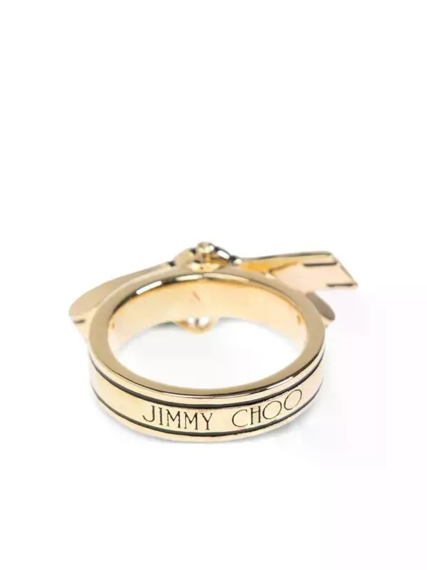 JIMMY CHOO Tone Bow Ring With Pearl Detail
