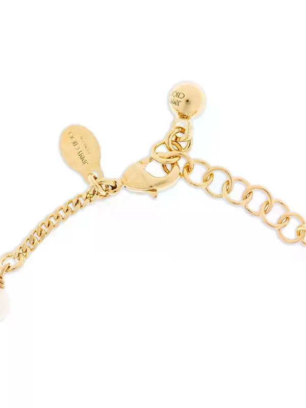 JIMMY CHOO Tone Charm Bracelet With Faux Pearls