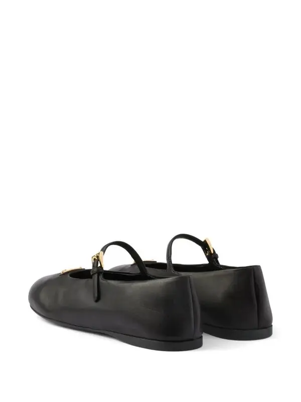 Prada Leather Ballet Flats - Black